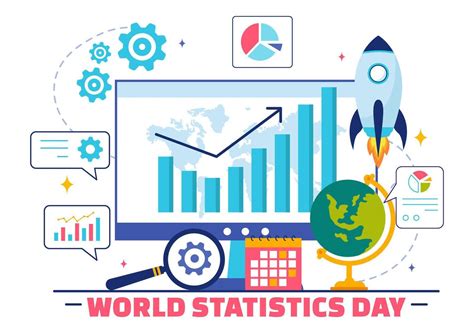 Data Calculation Illustration For National Statistics Day In A Flat
