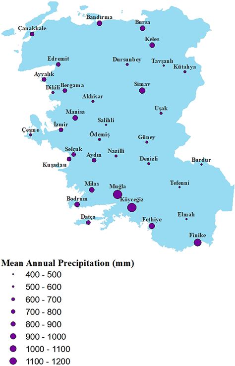 Long Term Mean Annual Precipitation Values At Stations Download Scientific Diagram