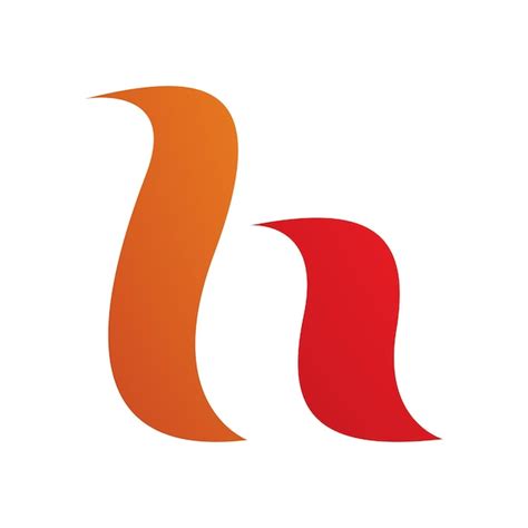 Premium Vector Orange And Red Calligraphic Letter H Icon