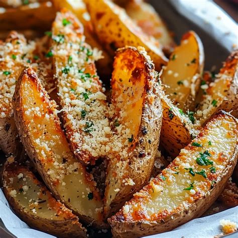 Ultimate Baked Garlic Parmesan Potato Wedges Deliciously Crispy