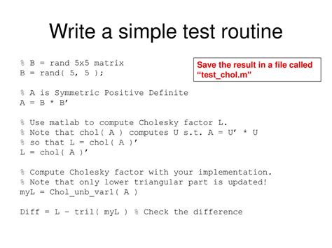 Coding Flame Algorithms With Example Cholesky Factorization Ppt Download