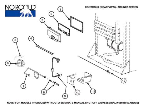 Norcold N621 Controls Rear View Sn 656980 And Up High Sky Rv Parts