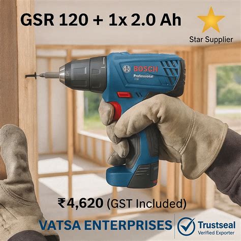 Bosch Gsr 120 Li 12v Cordless Drill Driver With 1x2 0ah Battery At