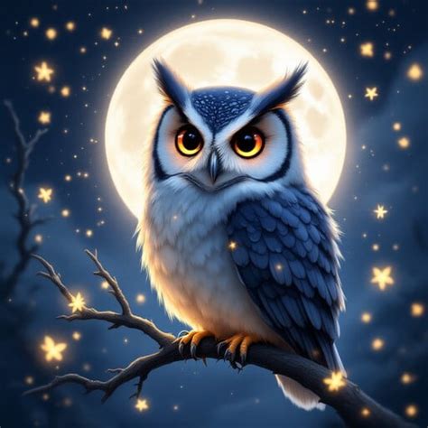 Free Moonlit Owl Magic Image Owl Moon Stars Download At Stockcake