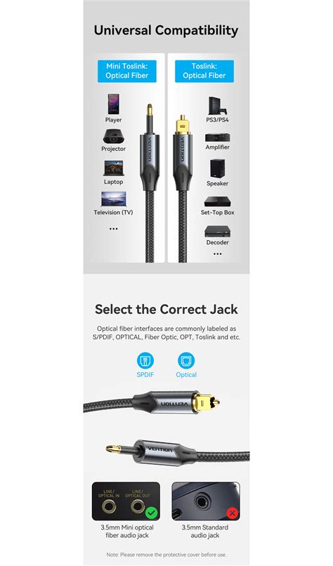 Vention Toslink To Mini Toslink Optical Audio Cable 3 5mm Male To Male