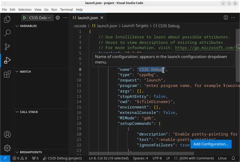 Cs35 Using Gdb In Vscode