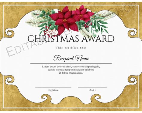 Christmas Award Template
