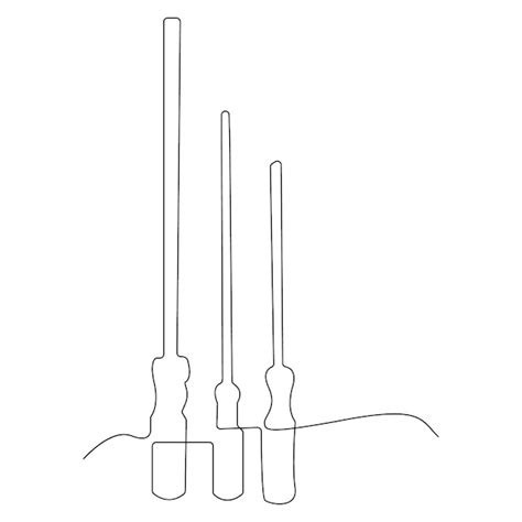 Premium Vector Screwdriver Continuous Single Line And Electric Screwdriver Outline Vector Art