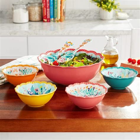 7pc Pioneer Woman Serving Bowl Set 17 At Brads Deals