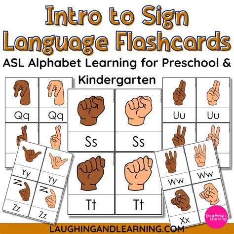 Intro To Sign Language Flashcards Asl Alphabet Learning For Preschoo