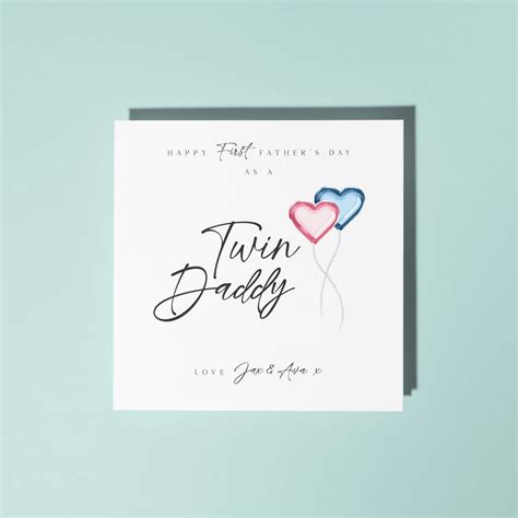 Twin Girl And Boy First Fathers Day As A Daddy Card By Boldly Whittle