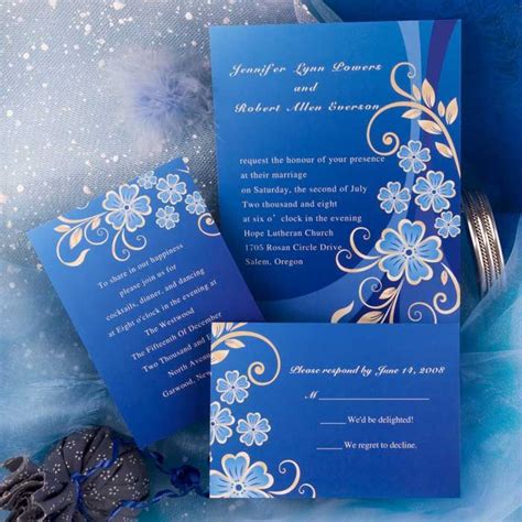 Royal Blue Wedding Invitation 60 Photos