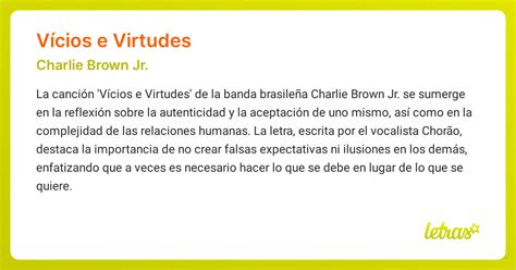 Significado De La Canción VÍcios E Virtudes Charlie Brown Jr Letras Com