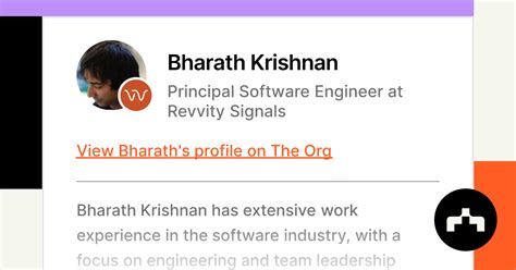 Bharath Krishnan Principal Software Engineer At Revvity Signals The Org