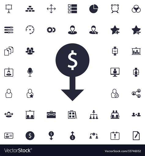 Dollar Decrease Icon Royalty Free Vector Image