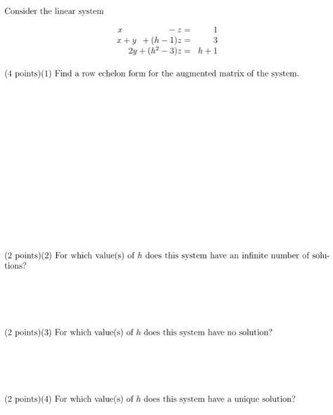 Solved Consider The Linear System Chegg