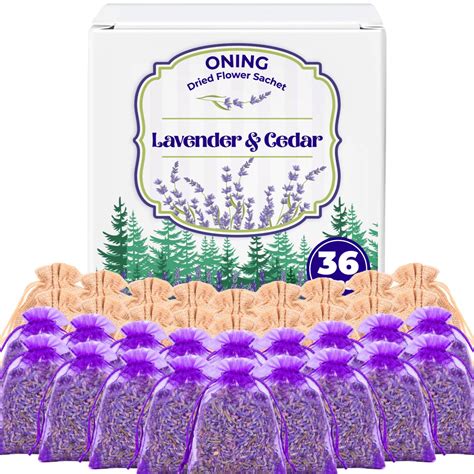 36 Pack Lavender Sachet Bags And Cedar Chips Set Premium