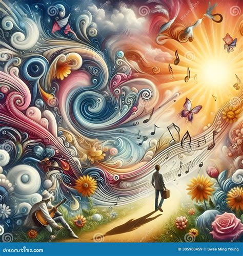 Image Of Surrealism Fantastic Swirling Imagination Music Flowers Sunny