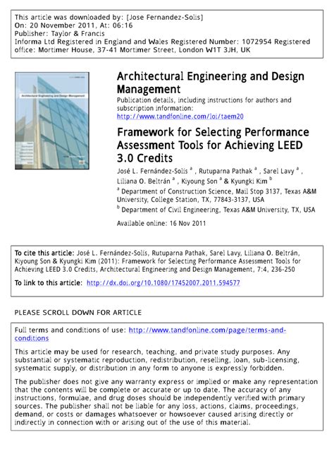 Pdf Framework For Selecting Performance Assessment Tools For