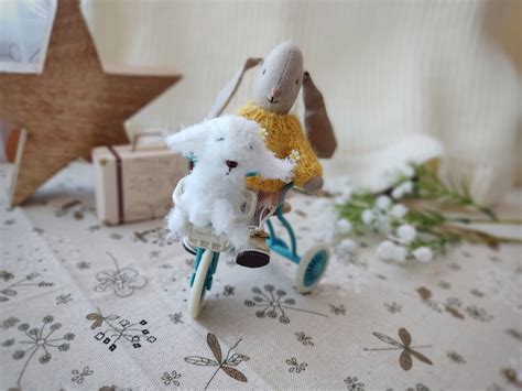 Tiny White Cockapoo Puppy Toy For Dollhouse Miniature Pocket Stuffed