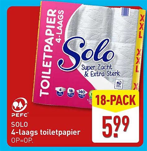 Solo 4 Laags Toiletpapier Aanbieding Bij Aldi Folderfeestnl