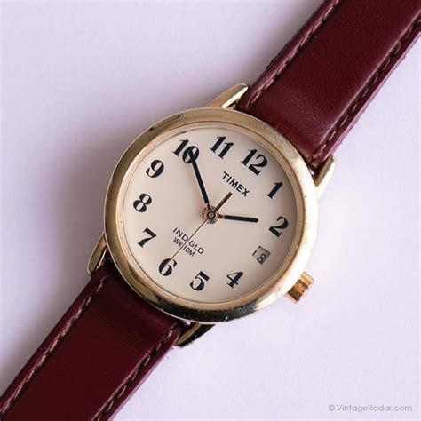 Vintage Timex Indiglo Wr30m Watch For Ladies Red Strap Quartz Watch