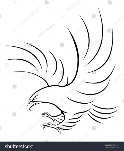 Stylised Eagle Illustration Eagle Swooping Kill