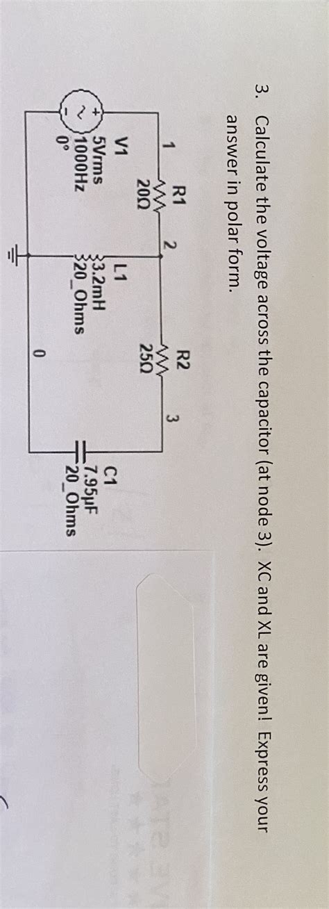 Solved Calculate The Voltage Across The Capacitor At Node
