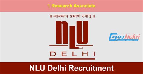 Nlu Delhi Hiring Notification 2023 For 1 Post Of Research Associate
