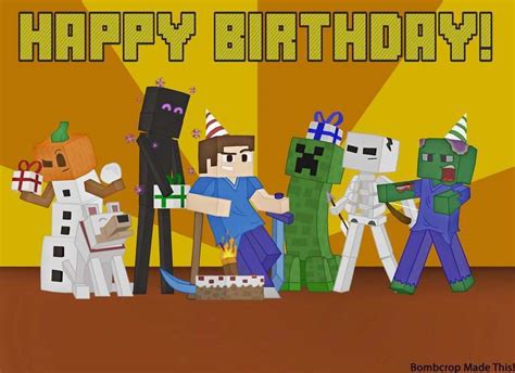 Minecraft Birthday Card Printable