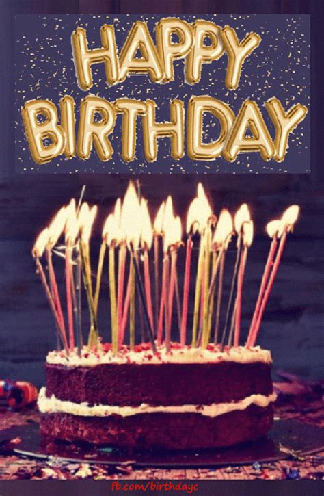 Happy Birthday Wishes Naked Cake Flaming Candles 