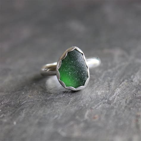 Hand Crafted Sterling Silver Sea Glass Rings Accent Yourself