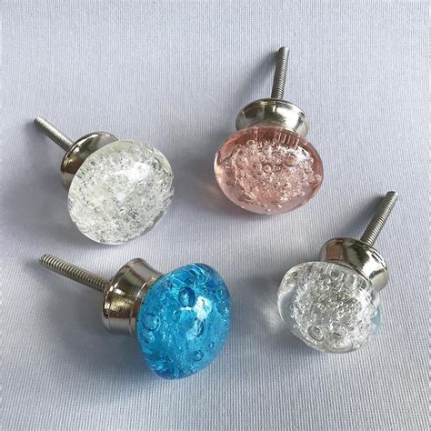Glass Bubble Knob Clear Small Drawer Pulls Drawer Knobs Cabinet