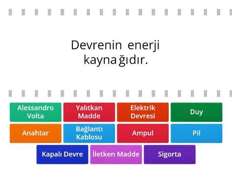 Basit Elektrik Devresi Find The Match
