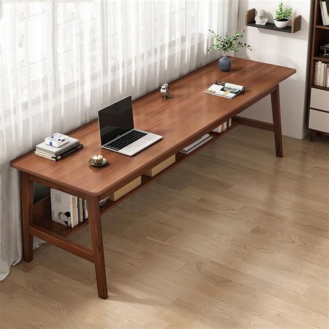 Ytaoka Solid Wood Desk 63 Mid Century Modern Writing Desk Home