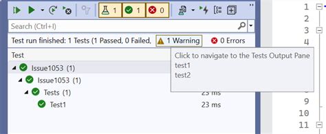 First Unit Test Console Entry Causes Vs Test Explorer Warning Issue Nunit Nunit Vs