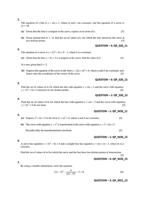 P1 Quadraticsex 1 With Ms 1 As Level Pdf