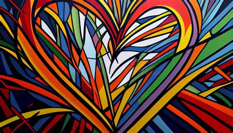Generative Ai Heart Of Colors A Vibrant Abstract Expression Of Love