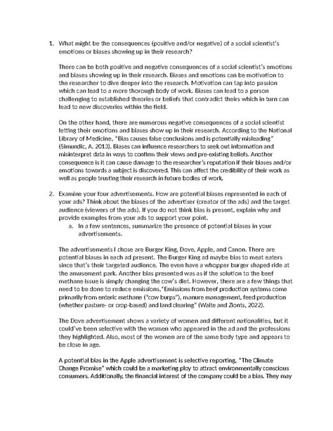 2 1 Discussion Objectivity And Bias In The Social Sciences What Might