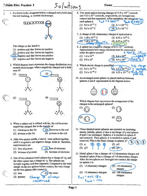 Static Electricity Assignment 1 Solutions Pdf