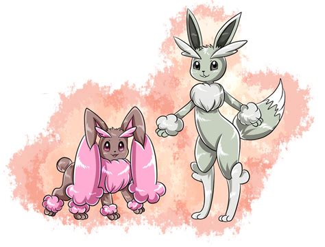 Shiny Lopunny Eevee Fusion Commission By Platinasena On Deviantart