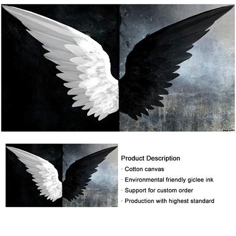 Black And White Angel Wings Wallpaper