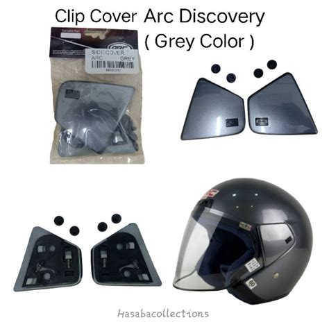 Clip Cover Side Cover Arc Discovery Helmet Grey Color Original Shopee