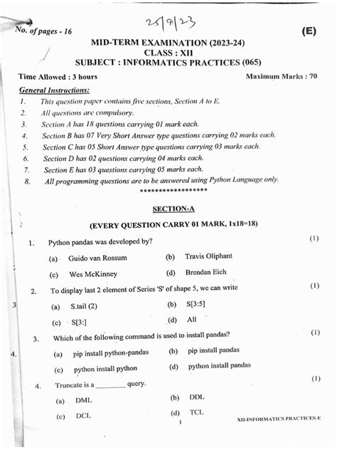 12th Informatics Practices Pdf