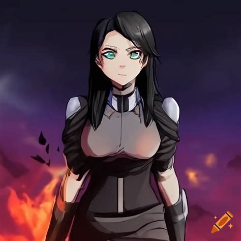 Destiny 2 Human Female Titan Black Hair Blue Eyes Tan Skin Anime On Craiyon