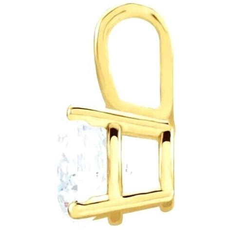18k Yellow Gold Round Pendant Setting Pre Notched Mount 25mm 105mm Ebay