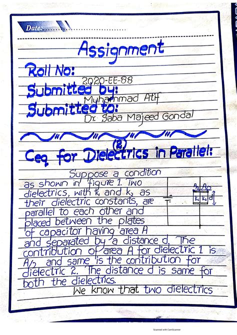 Solution Derivation Of Capacitance Equivalnt For Dielectric In Seriess Parallel And Vaccum In