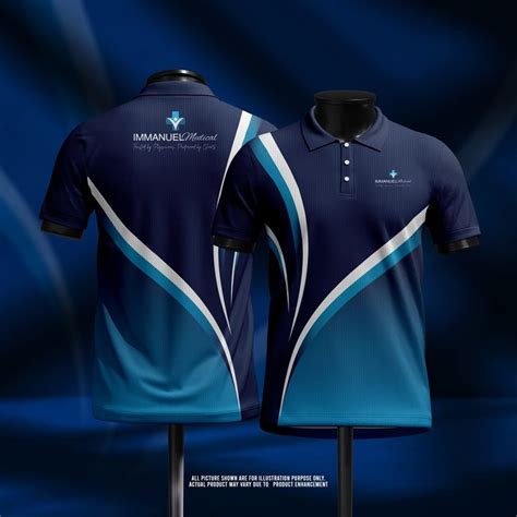 Immnuel Blue Poloshirt Blue Sportswear Sublimation Design For Team