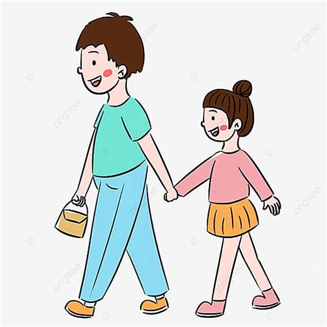 Papá De Dibujos Animados Recogiendo A Su Hija De La Escena Escolar PNG dibujos Papá Recoge Hija