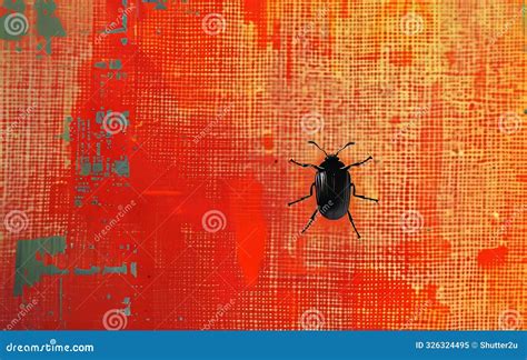 A Stark Minimalist Depiction Of A Lone Pixel Bug Disrupting The